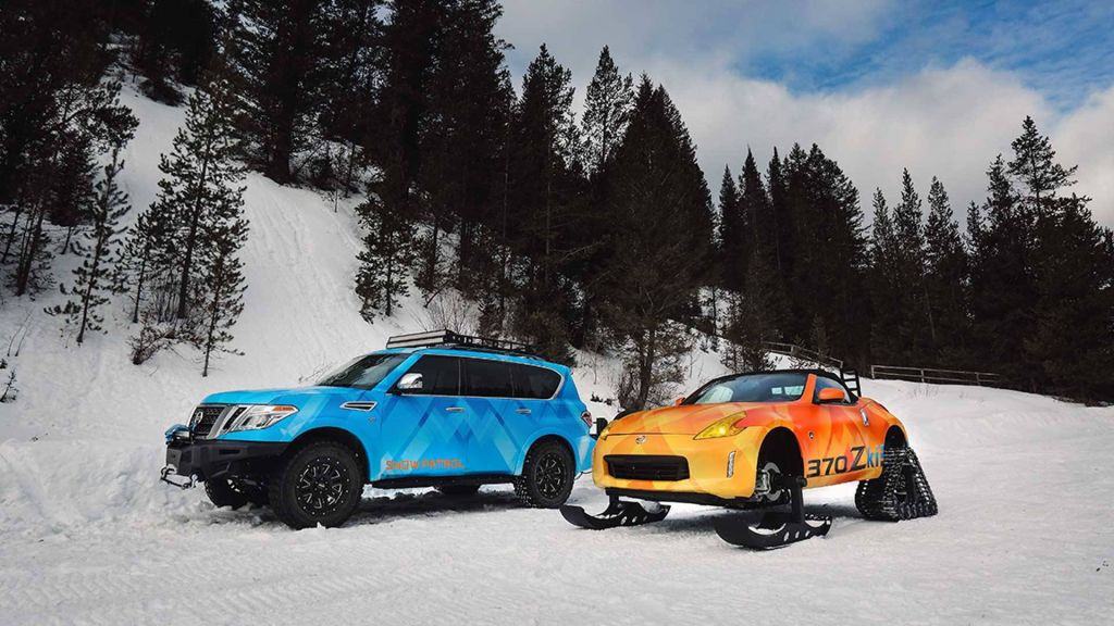 El Nissan 370Zki es un 370Z Roadster convertido en una moto de nieve