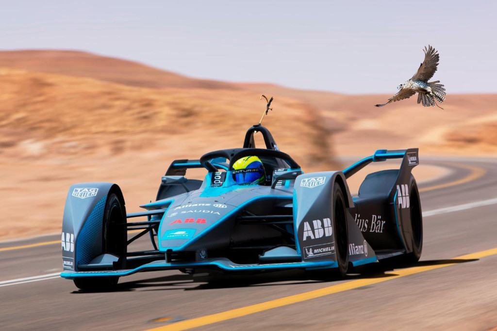 Un halcón peregrino reta al 'Gen 2' de la Fórmula E
