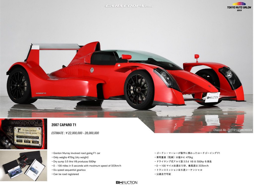 Aparece a la venta uno de los raros Caparo T1 a estrenar