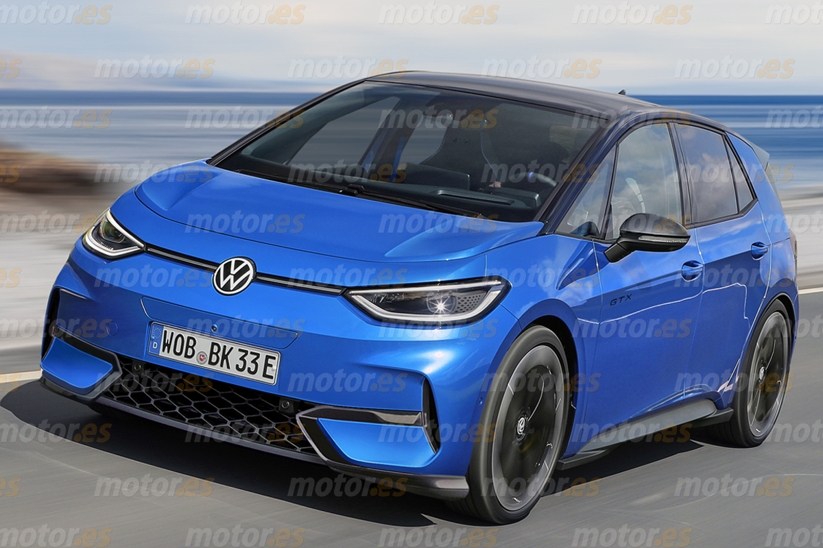 Así es el Volkswagen ID.3 GTX que llegará en 2025, un compacto eléctrico deportivo con 300 CV y ...