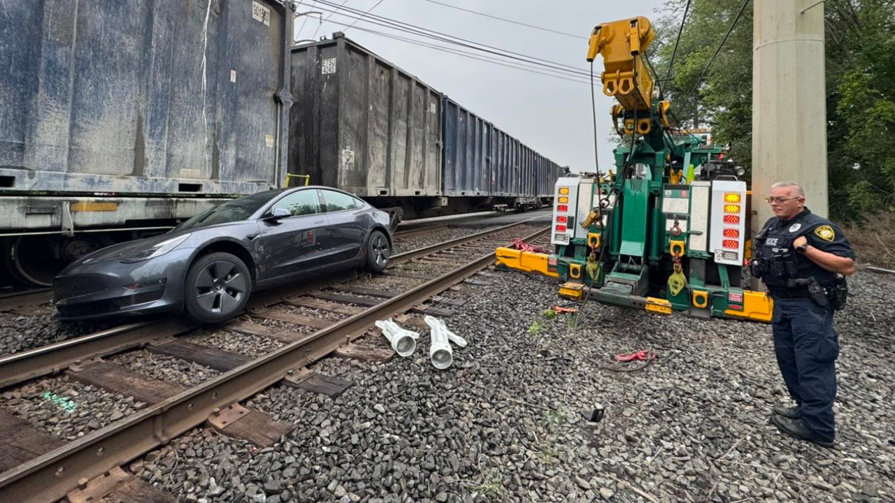 Un Tesla autónomo se 'vuelve loco' se salta un paso nivel y acaba ...